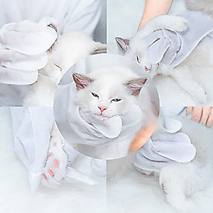 ZNOKA Pet Grooming Glove - Gentle Deshedding Brush Glove - Efficient Pet Hair Remover Mitt - Enhanced Five Finger Design - Perfect for Dog & Cat with Long & Short Fur (7pcs/1-Pack)