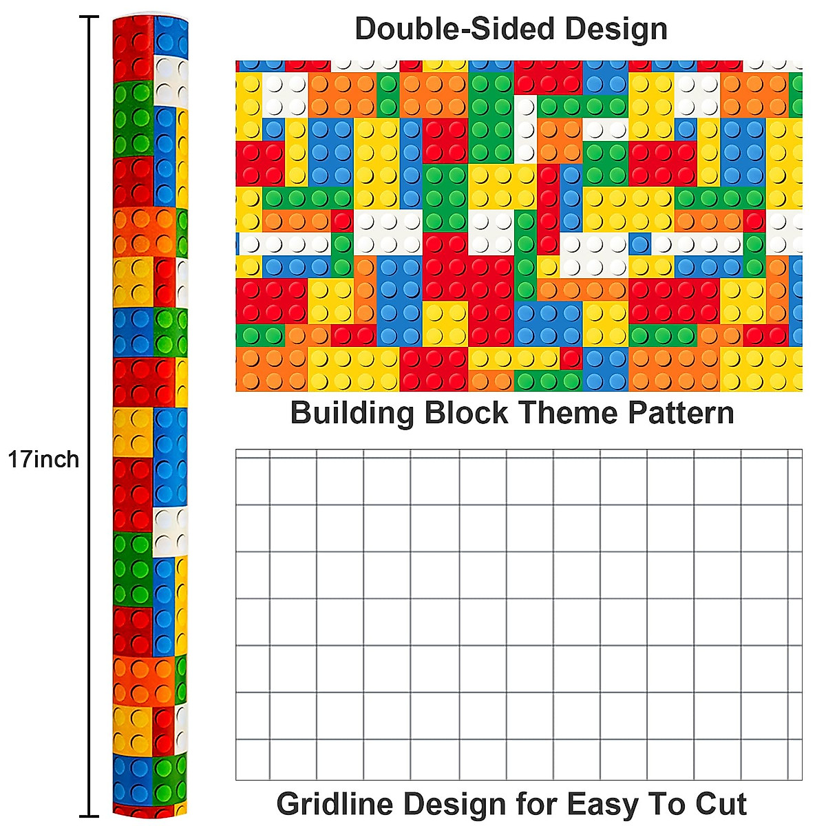 MAYPLUSS Wrapping Paper Large Sheet - Folded Flat - 6 Different Valentines Day Design (45.2 sq. ft.ttl.) - 27.5 inch X 39.4 inch Per Sheet