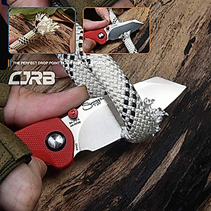 CJRB Folding Pocket Knife Maileah Tactical Knife with AR-RPM9 Powder Steel Balde and G10 Small Tactical Pocket Knife EDC for outdoor survival hunting camping J1918 (Red)