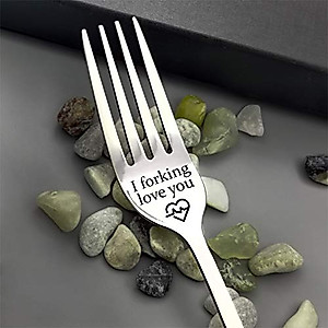 Anniversary Christmas Gifts for Husband Girlfriend from Wife Boyfriend I Forking Love You Fork Gifts for Him Her Funny Birthday Gift Dessert Forks for Couple Hubby Fiance