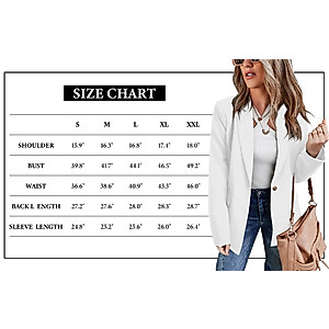 CRAZY GRID Women Business Casual Blazer Work Professional Office Blazer Jacket Ladies Buttons Long Sleeve Fashion Suit Jacket L White