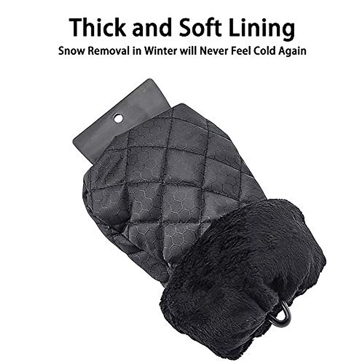 AQTZGOS Car Windshield ice Scraper, deicer with Retractable Handle Snow Brush 180° Swivel Brush Head Snow Scraper with Towel Gloves, Suitable for Cars, Trucks, SUVs