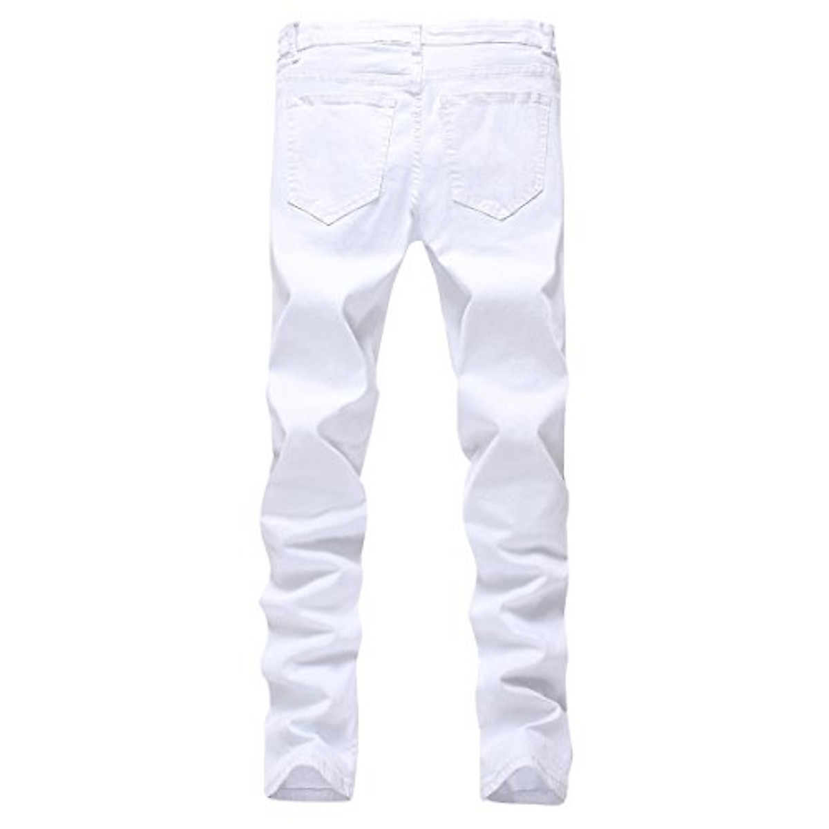 ANBOBER Men's Ripped Skinny Jeans Slim Fit Stretch Distressed Jeans for Men Straight Leg Denim Pants (White, 42)