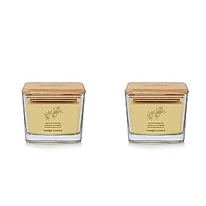 Yankee Candle Revitalizing Ginger & Lemon Well Living Collection Medium Square Candle, 11.25 oz (Pack of 2)