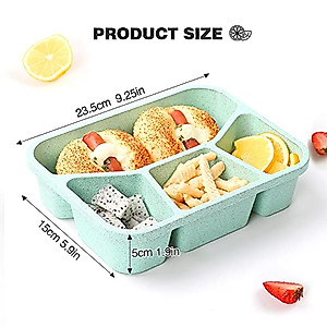 4 Pack Bento Lunch Box, 4 Compartment Meal Prep Containers, Lunch Box for Kids, Durable BPA Free Plastic Reusable Food Storage Containers - Stackable, Suitable for Schools, Companies,Work and Travel