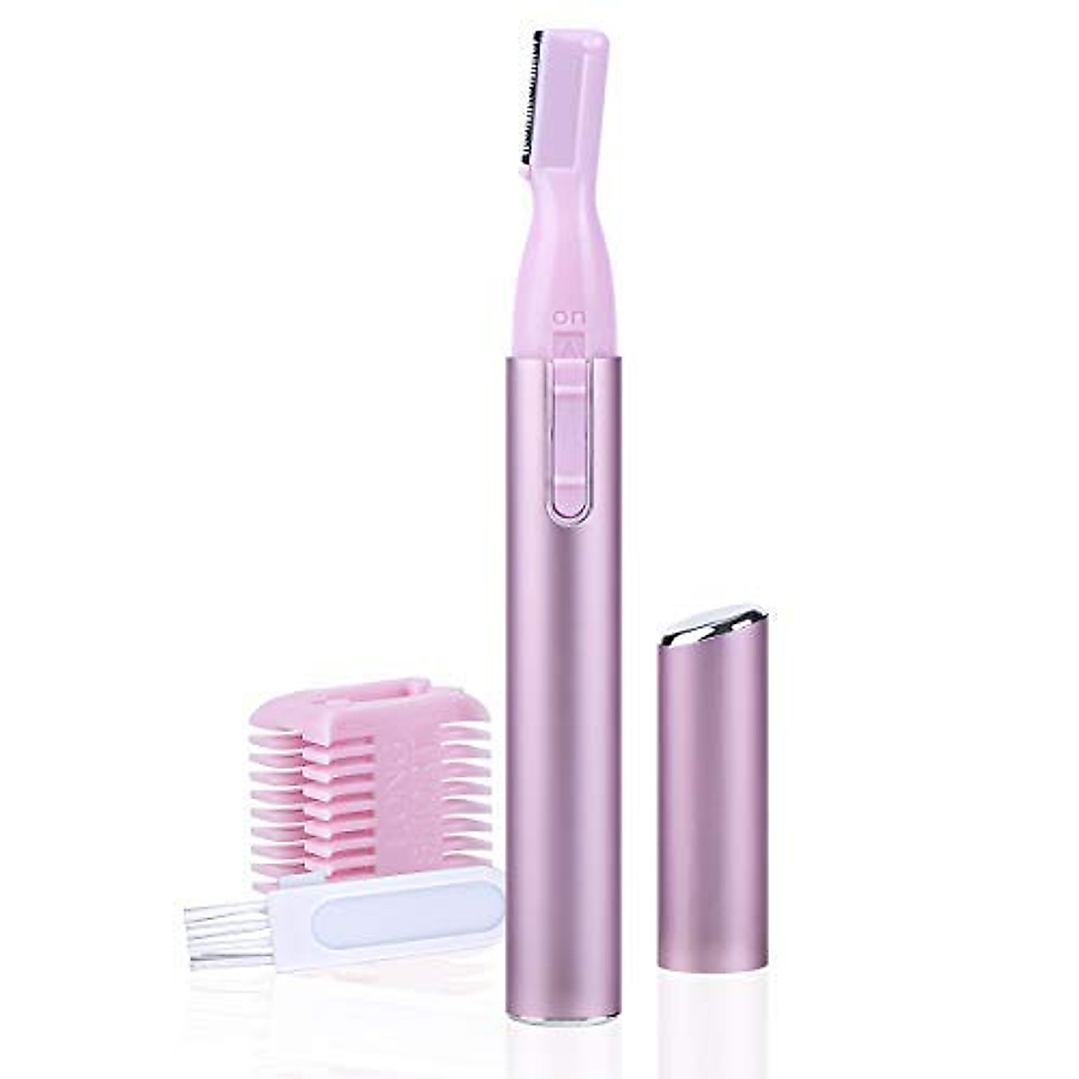 Eyebrow Trimmer for Women,Precision Eyebrow Razor Electric Facial Hair Remover for Women,Painless Nose Lips and Eyebrow Electric Epilator with Comb and Cleaning Brush
