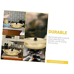 Yardwe Pot Instant Hotpot Asian Steamer Nonstick Cookware Korean Ramyun Pot Ramen Soup Pot Korean Ramen Soup Pot Instant Noodles Pot with Cover Cooking Hot Pot Quick Heating Ramen Pot