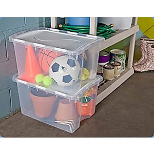 Sterilite 19148006 48QT Hinged Lid StorBox, Black