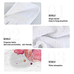 Exnundod Watercolor Pink Flamingo Hand Towels for Bathroom Set of 2, Spring Summer Mother's Day Hanging Towel Kitchen Dish Tie Towel Soft Absorbent WashCloth for Home Clean Laundry Room