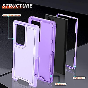 Defeneder Military Grade Drop Protection Case for Samsung Galaxy S23 Ultra, Heavy-Duty Tough Rugged Full Body Shockproof Hybrid Cover Purple