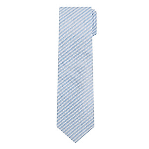 Jacob Alexander Men's Seersucker Striped Pattern Regular Length Neck Tie - Baby Blue
