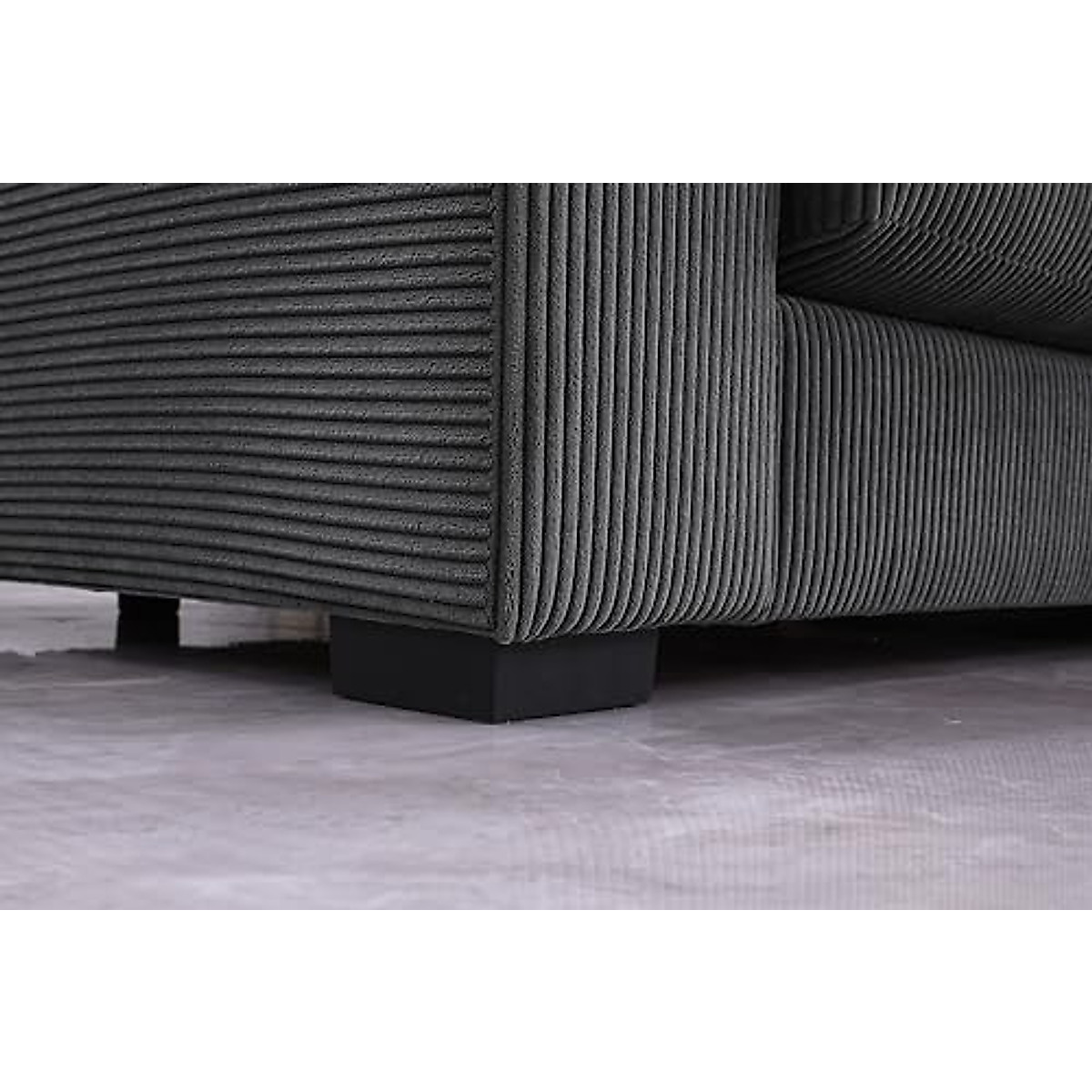 Oversized 3-Piece Right Facing Sectional Sofa Couches W/Ottoman for Living Room, 109.75-Inch L Shaped Corduroy Upholstered Convertible Sofa&Couch with Left Chaise Daybed and 6 Pillows