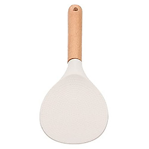 HEMOTON Silicone Rice Paddle Rice Spoon Nonstick Heat- resistant Rice Scooper Rice Spatula Cooking Utensil for Sushi Rice Mashed Potato White