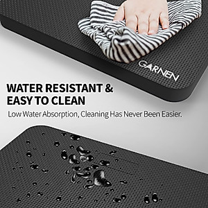 Fosmon Garnen Extra Thick Kneeling Pad, Water Resistant Bath Kneeler, High Density Large Kneeling Mat, Durable Foam Cushion for Garden, Yard, Baby Bath, Yoga, Exercise, 17.6 x 11 x 1.5 inches, Black