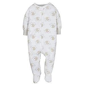 Gerber Unisex Baby 4 Pack Sleep 'N Play Footie Clouds/Elephant 0-3 Months