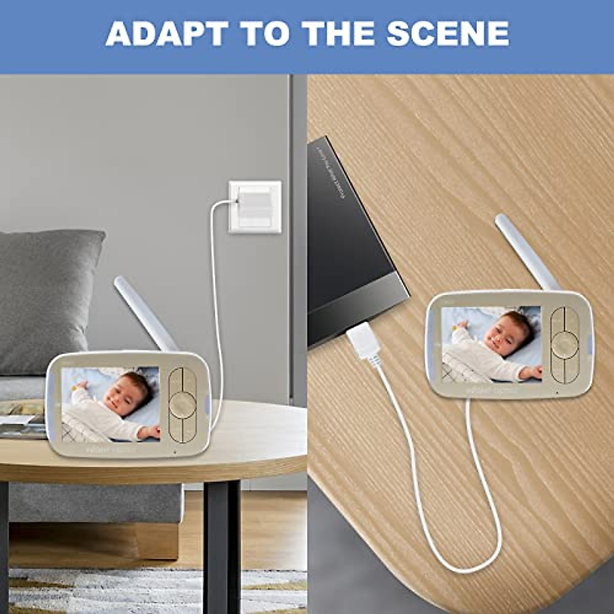 SGEOYPIL 5V Charger for Monitor Unit, Safety Power Cord Compatible with Infant Optics Baby Monitor DXR-8 PRO Replacement Original Monitor Adapter Charger Cable —— Not Fit Camera or DXR-8 and Motorola