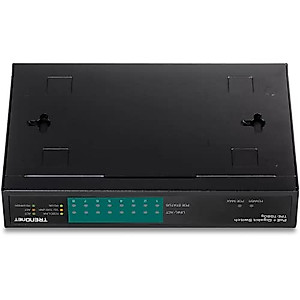 TRENDnet 8-Port Gigabit PoE+ Switch, 8 x Gigabit PoE+ Ports, 123W PoE Power Budget, 16 Gbps Switching Capacity, Desktop Switch, Ethernet Network Switch, Metal, Lifetime Protection, Black, TPE-TG80G