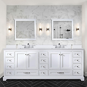 Bell+Modern Tybee 84 in. W x 22 in. D White Double Bath Vanity and Cultured Marble Top