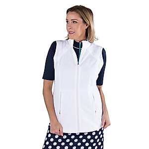 Jofit Apparel Women’s Athletic Clothing Wind Jacket with Removable Sleeves for Golf & Tennis, Size X-Large, White