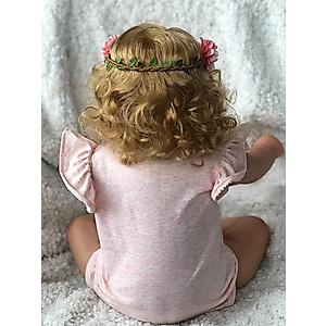Wamdoll 50CM/60CM Realistic Sweet Face Detailed Painting Blonde Hair Smiling Reborn Toddler Newborn Baby Girl Doll Handcrafted in Silicone Vinyl That Look Real and Feel Real