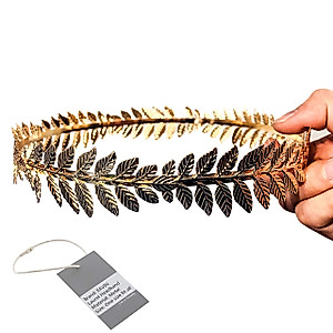 EAWIN Roman Emperor Crown Laurel Wreath Gold Leaf Headband Toga Costume Accessory Caesar Circlet Wedding Headpiece
