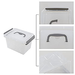 Yuright 3.5 L Latch Box Bin with Lid, 6 Packs, Plastic Storage Container