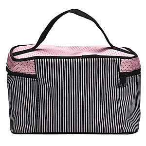 IEason Cosmetic Bag,Clearance Square Bow Stripe Cosmetic Bag Hot (Black)
