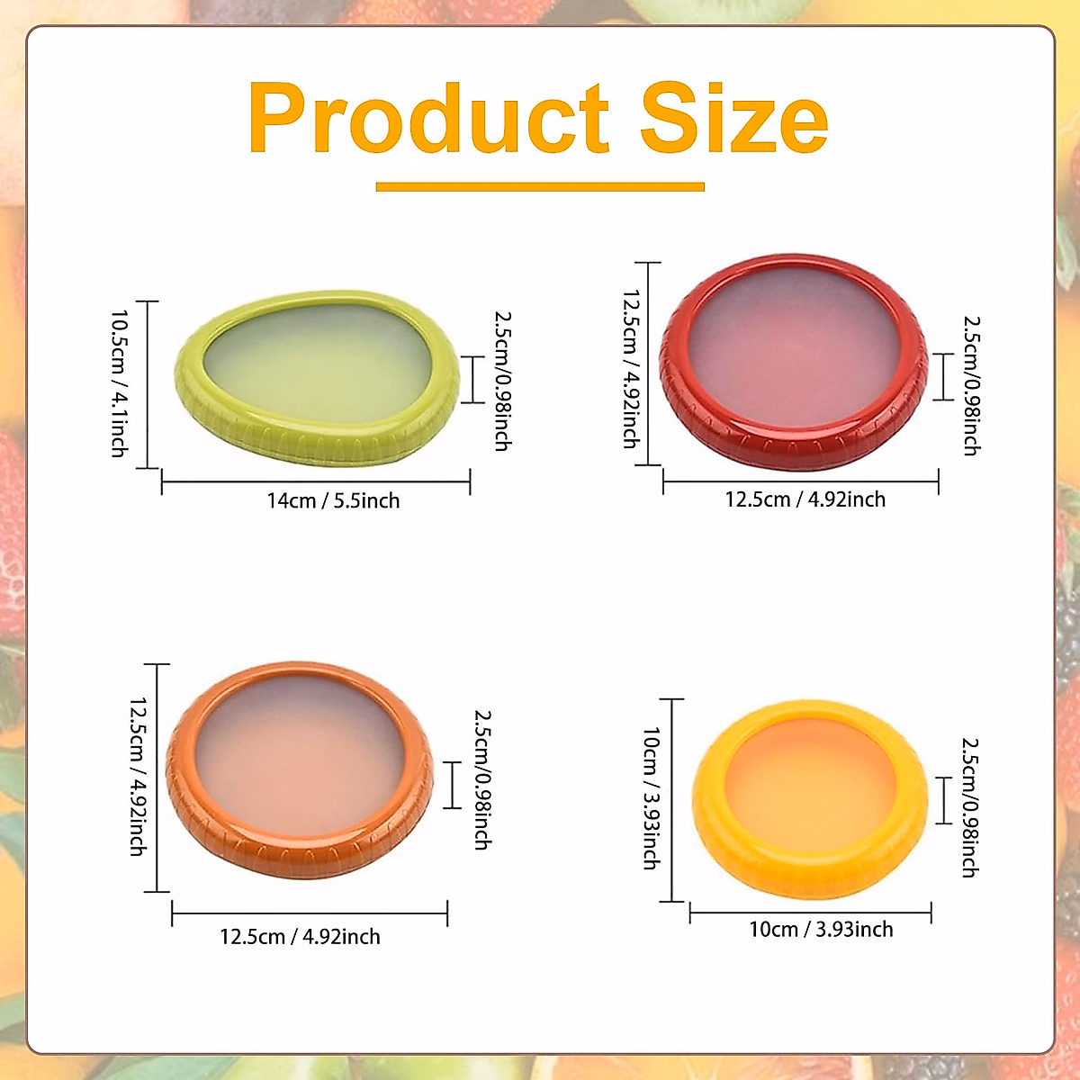 Yawpig Silicone Food Containers - Reusable Fruit & Veggie Storage Boxes (4 Pcs)