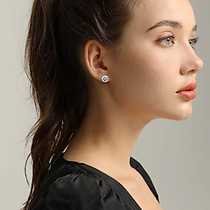 NEWITIN 12 Pairs Stainless Steel Stud Earrings for Men Hypoallergenic Earrings Inlaid Cubic Zirconia Men Earrings Hoop Earrings Stud Earrings for Women Men