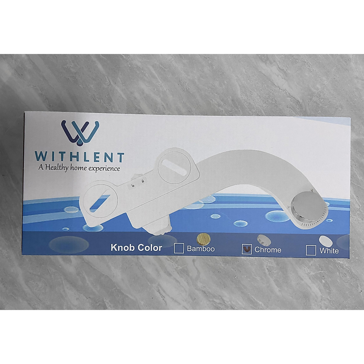 Bidet Attachment for Toilet - WITHLENT Left Hand Bidet Ultra-Slimt Non-Electric Dual Nozzle (Frontal & Rear Wash) Adjustable Water Pressure, Water Bidet Toilet Seat Attachment,Easy to Install (Silver)