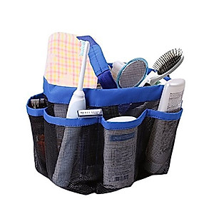 Quick Dry Hanging Toiletry and Bath Organizer with 8 Storage Compartments, Shower Tote, Mesh Shower Caddy, Perfect Dorm, Gym, Camp & Travel Tote Bag, Black