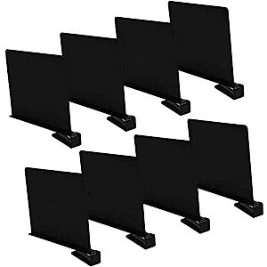 Sooyee 8 Pack Black Acrylic Shelf Dividers, Perfect Perfect for Closets Kitchen Bedroom Shelving Organization to Organize Clothes Closet Shelves, Books,Towels and Hats, Purses Separators