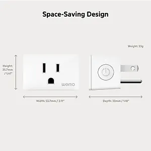Wemo Smart Plug with Thread - Smart Outlet for Apple HomeKit - Smart Home Products, Smart Home Lighting, Smart Home Gadgets - Homekit Smart Plug - Works W/ Apple iPhone, Easy NFC Set Up, White
