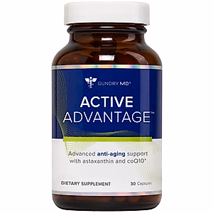 Gundry MD® Active Advantage Astaxanthin and CoQ10 Supplement to Support Energy, Strength and Metabolism, 30 Count