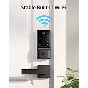 eufy Security Smart Lock C210, 5-in-1 Keyless Entry Door Lock, Built-in WiFi Deadbolt, Smart Door Lock, No Bridge Required, Easy Installation, Touchscreen Keypad, App Remote Control, BHMA Cert