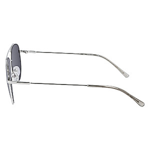 Calvin Klein Women's CK20120S Round Sunglasses, Silver, 55/18/145