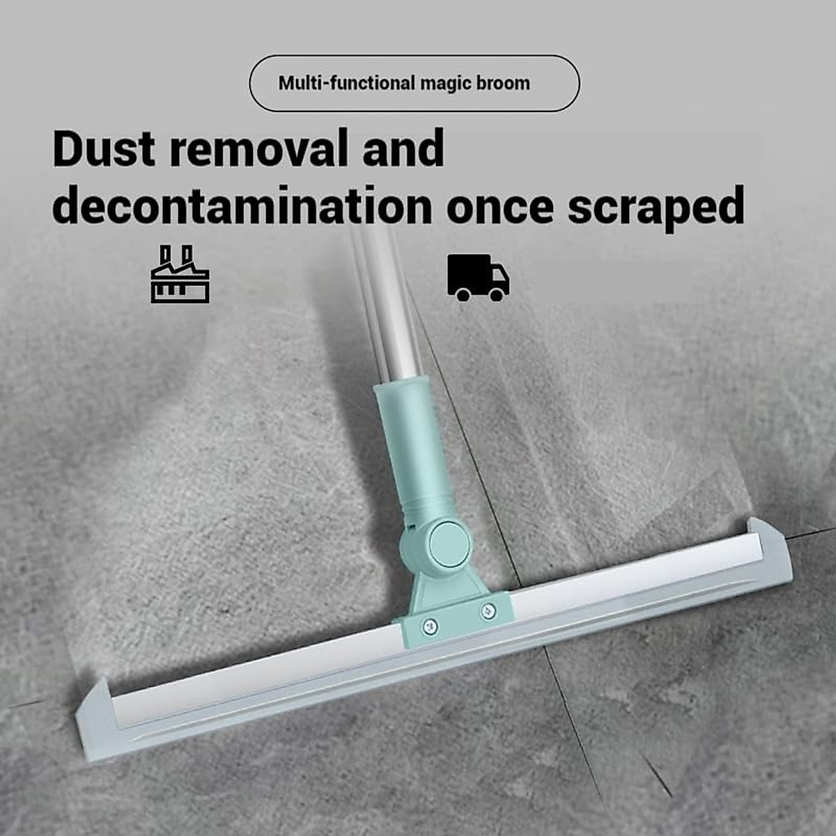 Retractable Silicone Floor Scraper Bathroom Wiper 35cmsiliconegroundscrape 52cmsiliconescrape, Silicone Scraper Broom Magic Wiper & Floor Mop (52cm,1set+3silicone Strips)