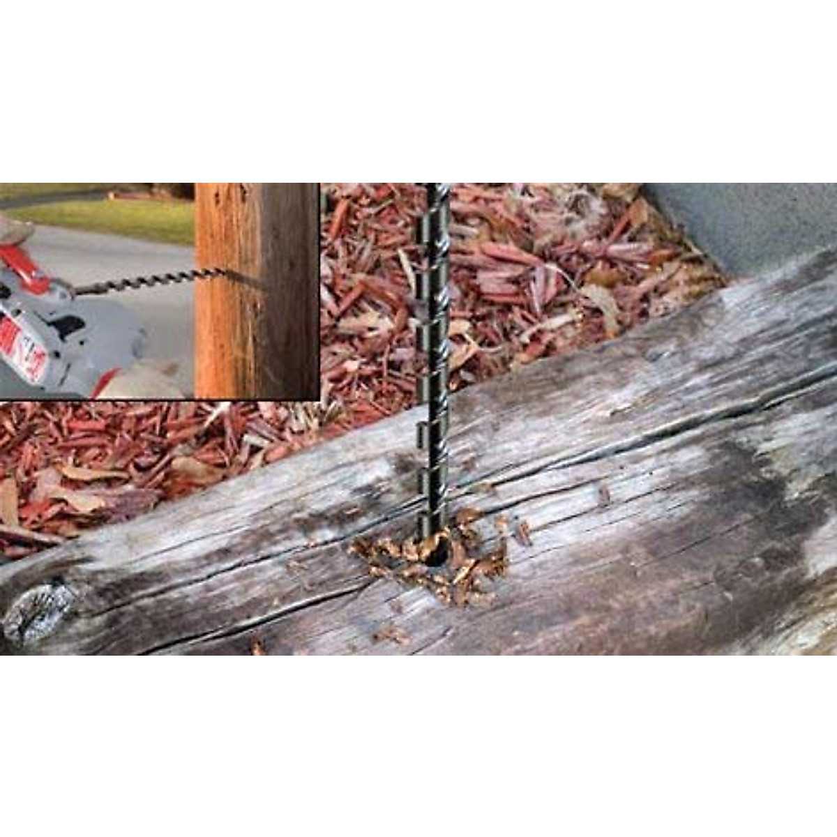 Wood Owl 24" Long Deep Cut Utility Ship Auger Boring Bits Single Flute Single Spur PTFE Coated (7/8" x 24" 01011)