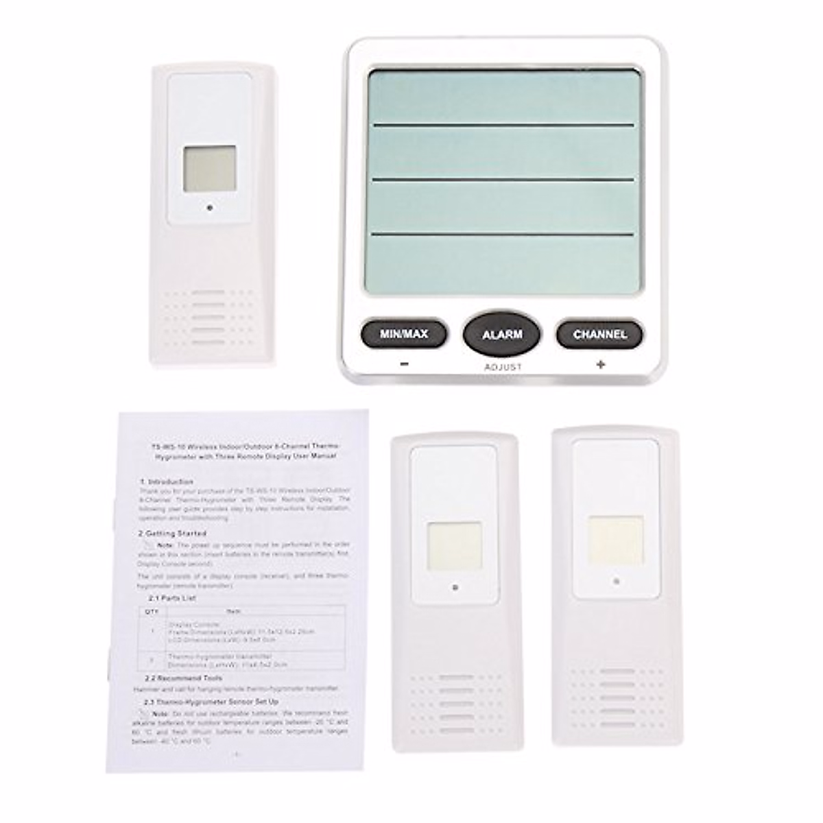 Ambient Weather WS-10 Wireless Indoor/Outdoor 8-Channel Thermo-Hygrometer with Three Remote Sensors
