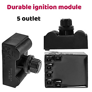 Uniflasy Grill Igniter Kit,Electronic Ignition Module and Switch Button with Wires for Charbroil Ignitor, Replacement for CharBroil Ignition Systems and Most CharBroil Gas Grills,5 Outlets