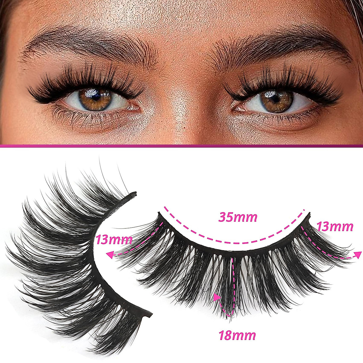 Veleasha Lashes 3D Faux Mink Lashes Fluffy False Eyelashes Natural Look 14 Pairs Lashes Pack Luxury Wispy Fake Eyelashes (3D07)