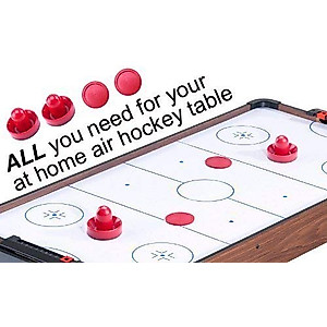 Mini Air Hockey Pucks and Paddles - Replacement Set Value Pack - Set of Two Red Air Hockey Pushers and Four 2 Inch Red Pucks I Epic Gifts
