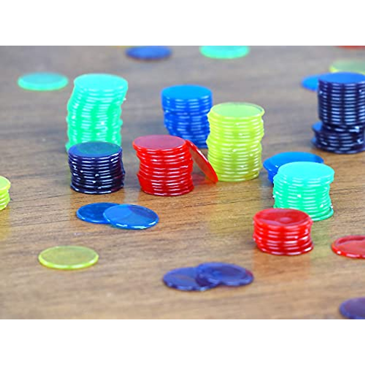 Regal Games - 500 Mixed Transparent Bingo Chips - 3/4 Inch - for Large Group Games, Game Night, Bingo Hall, & Educational Activities - Ages 5+ - 500 Count - Perfect for Bulk Purchasing