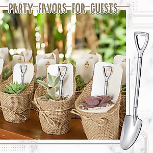 Zhehao 100 Pcs Shovel Spoons 6.1 Inch Stainless Steel Spoon Reusable Dessert Spoon for Ice Cream Fruit Coffee Home Restaurant Kitchen, Silver