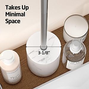 KES Hand Towel Rack for Bathroom Countertop, Stand Towel Holder with Small Marble Base, Hand Towel Holder Free Standing 18/8 Stainless Steel Space Saving Brushed Finish, BTH234S40-2