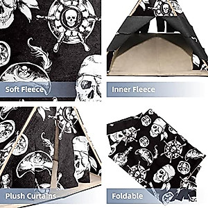 Y-DSIWX Guinea Pig Hideout House Bed, Skull Dark Pattern Rabbit Cave, Squirrel Chinchilla Hamster Hedgehog Nest Cage