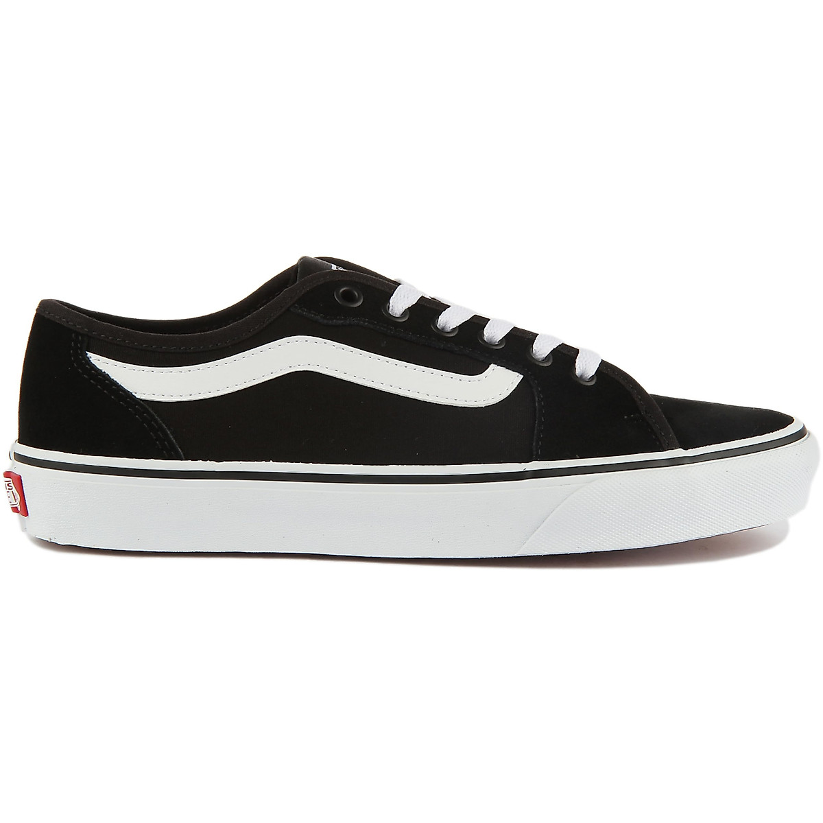 Vans Men's Filmore Decon Sneaker, Suede Canvas Blk White, 11
