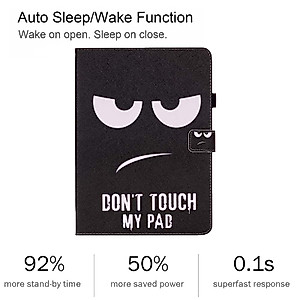 Billionn Case for iPad 9/8/7 (10.2-Inch, 2021/2020/2019 Model, 9th/8th/7th Generation), with Auto Sleep/Wake and Screen Protector, Premium PU Leather Smart Cover, Don't Touch My PAD