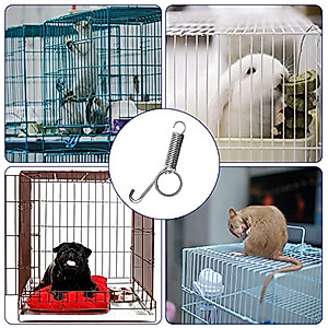 10Pcs Rabbit Cages Spring Cage Latch Door Spring Latch Hook for Rabbit Cages Metal Finger Spring Latch Hook for Fixing Small Animal, Dog, Cat, Parrot, Guinea Pig, Bunny,Parrot Hedgehog Cage Door