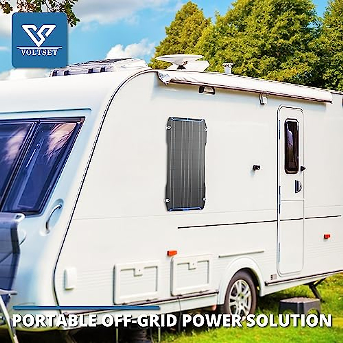 Voltset 30W 12V Flexible Solar Panel Car Battery Charger, Portable Waterproof Power Trickle Battery Charger & Maintainer Pro for Car Boat Automotive RV with Cigarette Lighter Plug & Alligator Clip